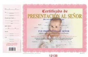 Certificados de Presentación al Señor (variedad Niñas / Niños ...